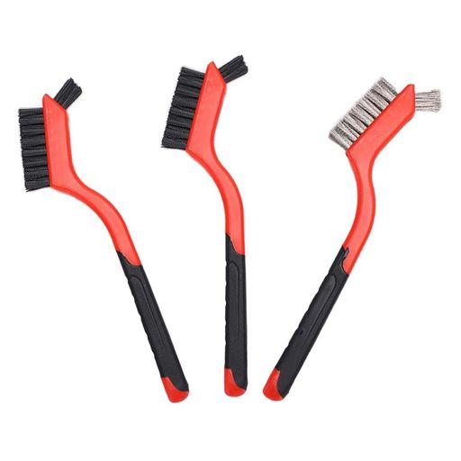 【3本セット】プラスチックワイヤー付きブラシ2本、ステンレスワイヤー付きブラシ1本3本セット。様々なクリーニングに対応。 【ブラシの設計の細部】小さいブラシの頭部の頭部は最も小さい場所にきれいになること容易である異なった材料のブラシの頭部は...