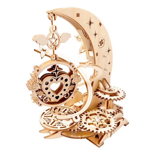 DIYミュージックボックス:空間認識、問題解決スキル、手と目の協調能力を養う、魅力的な3D木製パズル。下のバネを回して巻き上げると、組み立てパズルが音楽を再生し、動き始めます。 組み立て体験:このDIYモデルキットには詳細な説明が付属してい...