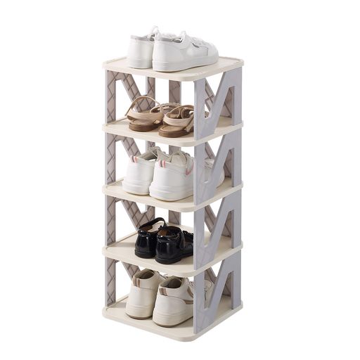 【商品情報】商品サイズ:幅27x奥き27x高64.3cm;梱包サイズ:幅29x奥き15x高30cm;重量:1.17KG;カラー:グレー; 【丈夫な素材・安定な構造】VECELOのシューズラックは高品質なプラスチック素材で作られており、普段の...