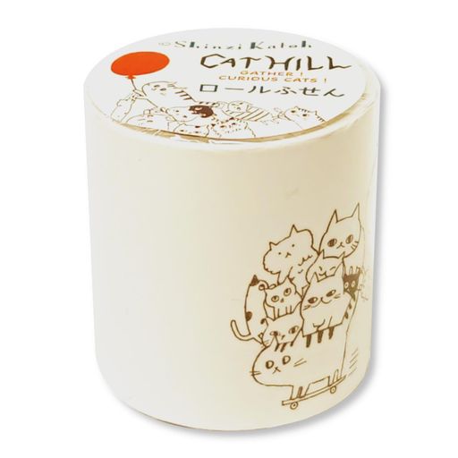 ロール状の全面糊の付箋で6種の絵柄がくり返し巻いてあります 柄ごとにミシン目が入っていて切り離してお使いいただけます 【絵柄】CatHill6柄入り 【ふせんサイズ】幅60mmx高さ45mm(1シート)【ふせん枚数】80シート 【製造国】日本