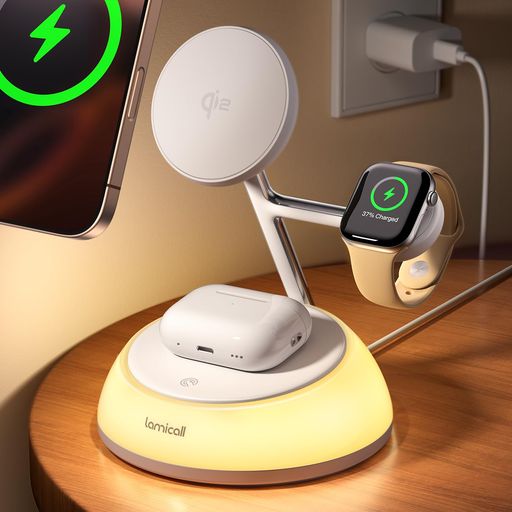 【Qi2認証済み・15W急速充電】第1世代製品のフィードバックにより、新しい第2世代3in1ワイヤレス充電器を発売しました。Qi2認証取得済なので、充電速度を7.5Wから15Wに倍増させます。最新のチップセットを搭載したため、約50%の電流...