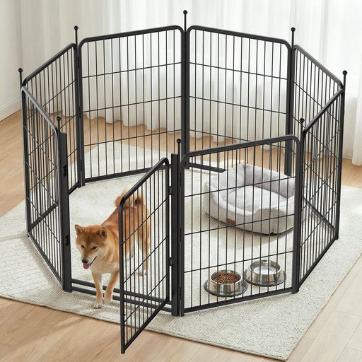 室内用/屋外用/ペット用/犬用 🐕【自由レイアウトでどんな空間にもフィット】8枚のパネルを自由に組み合わせ、長方形・L字型・正方形など任意の形状とサイズに調整可能。リビング・玄関・庭など、設置場所に合わせて柔軟にレイアウトで...