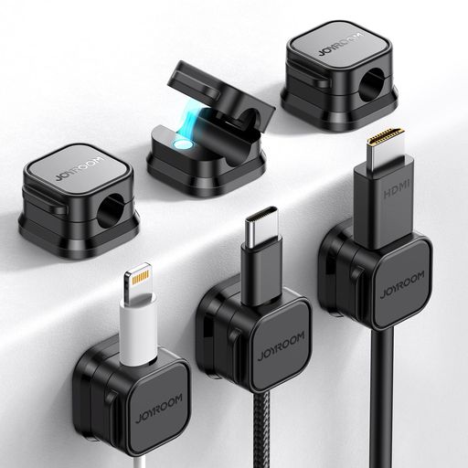🧲🧲【業界初の革命!マグネット式·片手操作!】JOYROOMのケーブルホルダーは独特なマグネット開閉式ケーブルクリップデザインにより、片手でケーブルを取り付けたり取り外したりすることができます。JOYROOM...