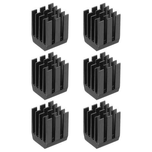 [仕様]製品名:アルミニウム製ヒートシンク。サイズ(長さx幅x高さ):9x9x12mm。内容:アルミニウム製ヒートシンクx6個。カラー:黒。 [素材]アルミニウム製ヒートシンクは温度が高いはつねつする機器から吸熱して空気の中に伝導します。機...