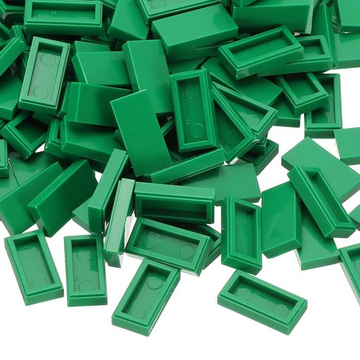 仕様: カラー: 緑; 素材: プラスチック; サイズ: 16 x 8 x 3 mm / 0.6 x 0.3 x 0.1インチ(縦*横*高さ); スタイル: 1x2スクエアタイル; パッキングリスト: 555 x ビルディングタイル この製...