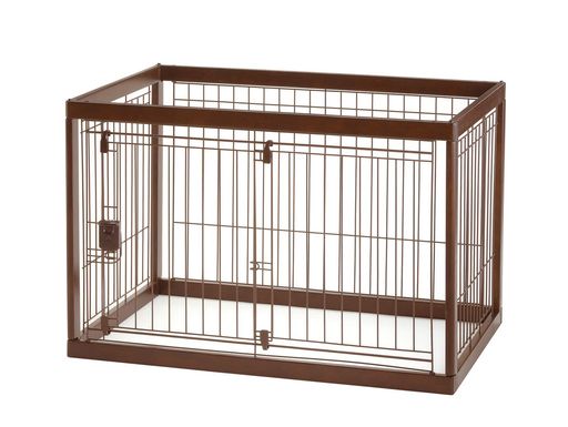 ドッグサークル 本体サイズ(幅X奥行X高さ):60x59.5x90cm 本体重量:8.2kg 小型犬・中型犬用(体重目安/4〜20kg) スライド式ドアなので、スペースを取らずにスムーズに開閉できます。 ドア位置を置き場所に合わせて変更できます。