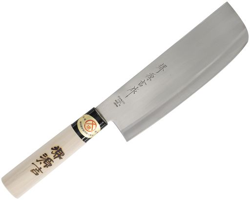 菜っ葉ものを切ることに特化した包丁。 [サイズ]〈全長〉約29.5cm、〈刃渡り〉約16.5cm、〈刃幅〉約5.3cm、〈持ち手厚み〉約2.2cm