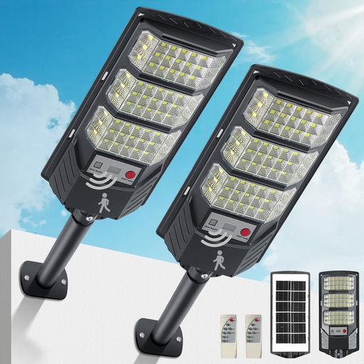 歩道 【アップグレードされたLEDビーズ】YACAISI300W8500Kの新しいソーラーストリートライトは、屋外防水で、63個のスーパーブライトな5054ハイパワーLEDランプビーズを使用しています。高輝度と低消費電力の同じ性能を提供し、...