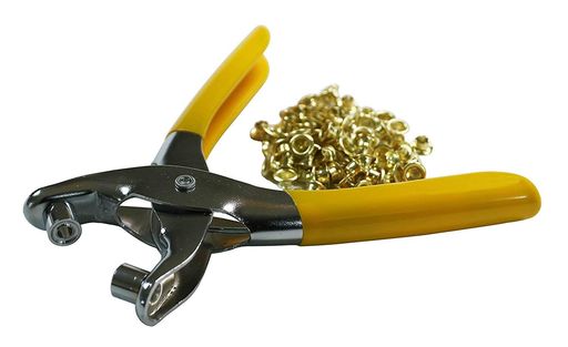 サイズ:ハトメ/内径4.6mm 材質:本体/スチール、グリップ/PVC樹脂 用途:厚紙・布地・ビニール・皮革などのハトメ付けに 適合替玉:KAKURI ハトメ替玉 内径4mm(#5) 素材最大厚さ:約2mmまで ※材質により異なる