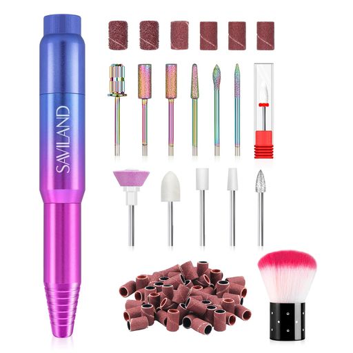プロ仕様のスーパーネイルリムーバブルネイルドリルセット✨Savilandポータブル電動ネイルドリル20000rpmセットには、ネイルドリルマシンと最大20000RPMの電動ネイルファイルが付属しています。ネイル技術者は、クライアントにより良...