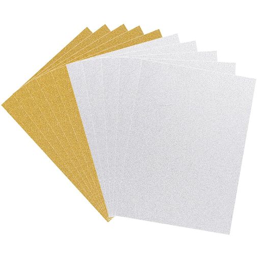 【商品仕様】グリッターシート10枚セット(ゴールドx5枚、シルバーx5枚)。サイズ:A4サイズ(210X297mm)。 【きらきらで目立つ】カラーシールにラメを入れて、光の反射、見る角度によりキラキラして照り輝きグリッター特有の高級感・光沢...