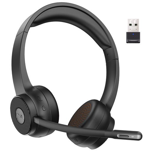ビジネス 2.4G&amp;Bluetooth デュアル接続方法:ワイヤレスヘッドセットは2023年の革新的なBluetooth技術を搭載しており、高効率で非常に安定した音声伝送が可能です。最大で2台のデバイスに同時接続できます。パッケージ...