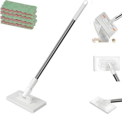 【衛生的な掃除革命】非接触グリップ技術で雑菌繁殖を抑制。従来のモップヘッドに溜まる汚水やカビの発生を根本的に解消。アレルギー対策が必要なご家庭に最適な清潔仕様。 【時短掃除を実現】クロス装着から掃除完了まで90秒。忙しい朝の時間や急な来客前...