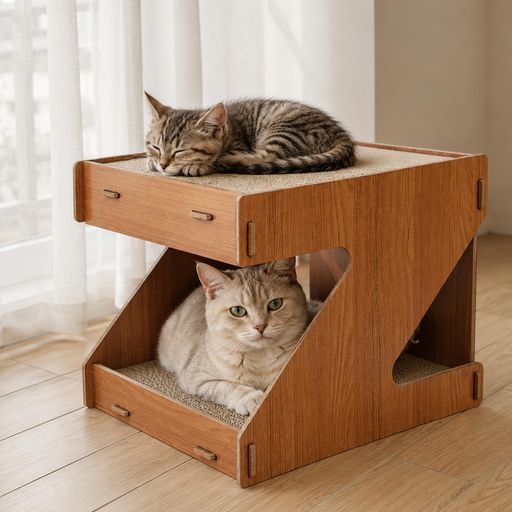 行動 🏠サイズ・材質:猫用爪とぎのサイズ:36*38*32cm;材質:高密度段ボール;環境に優しく、リサイクル可能です 耐荷重:猫爪研ぎ上層3kgまで。爪とぎは消耗品のため、長期間使用すると割れる可能性があります 通気性:Z...