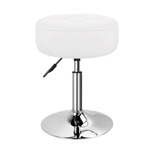 ベルベット化粧用スツール、座面直径33cm、厚さ12.5cm。長時間座っても柔らかく厚み十分。高さ調節可能なベルベットクッション。最大110kgまで耐荷重。 高さ調節可能化粧用スツール、寝室用360°回転スツール。高さ45cm~59cm上下...