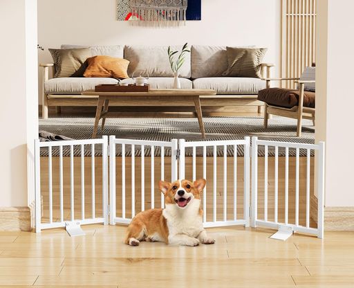 【子犬に最適】:開口サイズ:長さ120cm、高さ40cm。このペットゲートは、便利なまたぎ越えデザインで、小さなペットの動きを効果的に制限しつつ、大人や高齢者が簡単に通り抜けられるように設計されています。バー間の間隔は3.5cmで、バーの間...