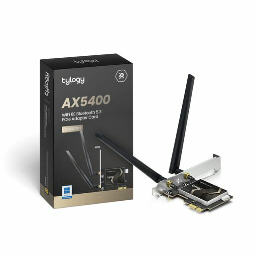 WiFi 6E AX5400規格 Bluetooth 5.3対応 の PCIeアダプター 超高速WiFi 6E速度。最も忙しいネットワークでも簡単に処理できる5400 Mbps WiFi速度。 より速く、より広い範囲をカバーするBlueto...