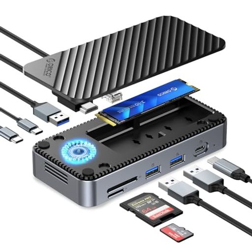 10-in-1 M.2 ドッキングステーション:アルミニウム合金と ABS 樹脂を採用した本製品は、ドッキングステーションとして活用可能です。シンプルかつ洗練されたデザインで質感と携帯性を両立させ、多機能設計が仕事と日常生活をより便利にしま...