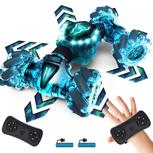 【ジェスチャー制御2.4GHzリモコン】本製品は2.4Ghzジェスチャーウォッチリモコンが同梱されています。2.4GHzシステムにより、他の電波の影響を避け、ラジコンカーに安定した信号を提供し、複数のラジコンカーを同時に走行させることができ...