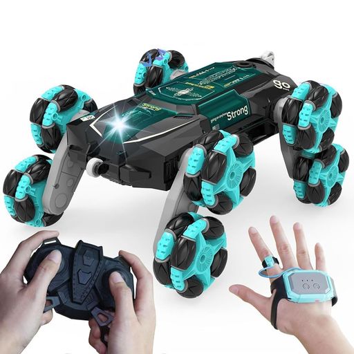 【クールリモコン特技車/スプレー機能】RC車は後ろから煙(水蒸気)を噴き出し、LEDライトで明るくなったので、クールに見えます。車輪は様々な組み合わせにねじれます。特技車は走りながら、リアルな轟音エンジン、加速、制動音、眩しいライトを出すこ...