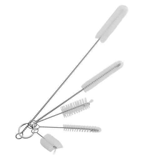 タンク水槽フィルター 【完璧な構造】ブラシの上部にフックが付いているので、壁やどこかに掛けるのが簡単で便利です。 【5種類のサイズであらゆる種類の物に適用】フィルターの狭い場所を簡単に掃除するための5つの異なるサイズと柔軟なナイロンヘア。 ...