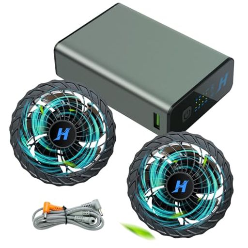 🆒【2025新品発売&amp;20V高出力ファンバッテリー セット】弊社の空調作業服用ファンバッテリーセットは「お客様の声」から更なる進化を遂げる!航空機タービン力学を応用した5羽根ファンブレードを採用、大風量と静音性を両立...
