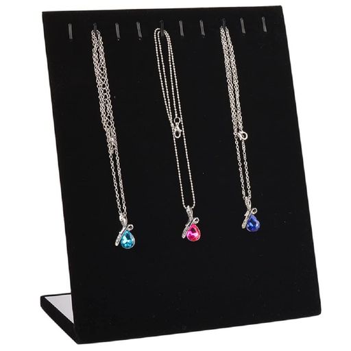 ❤【製品仕様】:サイズ:高さ:約25cm、幅:約20cm、奥行10cm、フック数:11個、素材:ベロア調、ネックレスのディスプレイスタンドです。写真に飾り製品はは付属しません。 ❤【高品質素材】:ベロア調素材で覆われており、手触りが柔らかく...