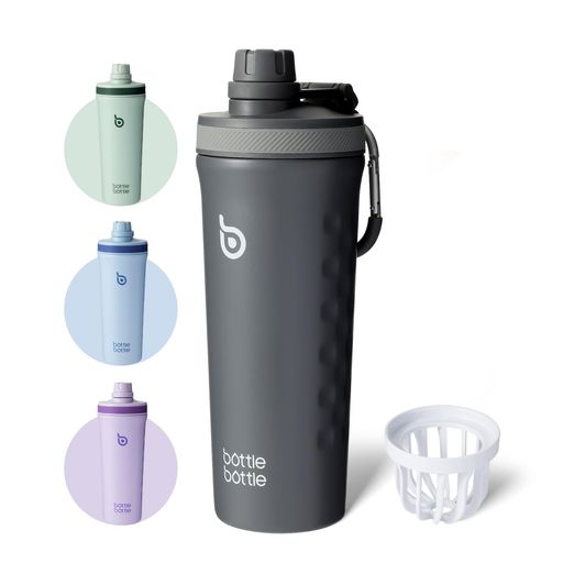 スポーツやフィットネス 「栄養補給のタイミングを逃げさない!」BOTTLE BOTTLEプロテインシェイカー口は広くて、プロテインシェイカーは口に付いて、ボトルにプロテインパウダーを入れやすいうえ、ダマなくプロテインを溶かすことが可能です。...