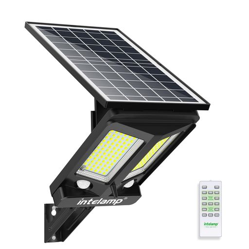 街照明 INTELAMPソーラー街灯、両面照明デザインで照明角度は最大240°、2つのセンサーヘッドを搭載し、検知範囲は最大180°。同類製品の中でも先進的な技術を採用し、農場、道路、路地、倉庫、庭、ガレージ、門の入口などの設置に適していま...