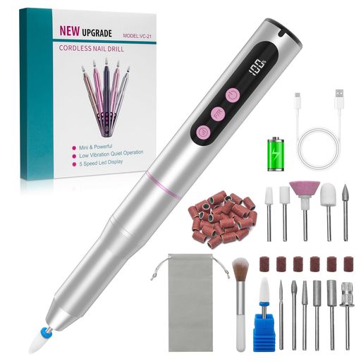 【アップグレード版】CGBEの新アップグレード版ネイルマシンは、LCDディスプレイと5段階のスピード調整機能を備え、まるでサロンのような仕上がりをご自宅で実現します。セット内容:12種類のビット、36個のサンディングバンド、ブラシ、収納袋、...