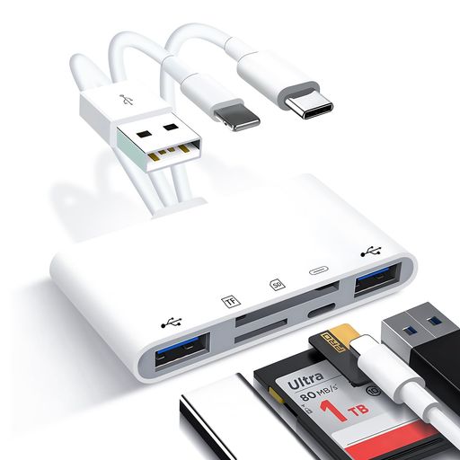 【双方向・高速転送】スマホからSD/TFカード/USBメモリへ、SD/TFカード/USBメモリからスマホへ、両方ともサーポートできます。高品質のチップを採用し、短時間でカメラの写真とビデオをデバイスに伝送することができます。20MB/S~3...