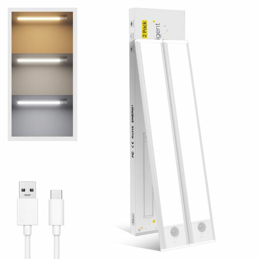 フットライト 【製品仕様】●商品名:LUTW人感センサーライト●電源:5V/1A●使用光源:LED*54枚●本体寸法(約):長さ300x幅40x高さ10mm●質量:約128g●充電時間:3時間 【夜を優しく照らす】人感センサーライトは、やわ...