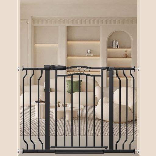 片手での開閉が可能:ベビーゲートは大人であれば、片手でボタンを押しながら軽く後ろに引くだけでロックが解除されます。ベビーゲートの設計により、ペットや幼児がドアを開けることを防ぎます。 多様な設置場所:ベビーゲートは拡張フレームを使用すること...