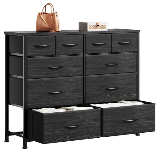 【すごい収納力】チェスト1段目の小さな引き出しには、すぐに使える小物が入っていて、取り出しやすいようになっています。タンスの下二階の引き出しがより高くて、収納できる物がより多様化になります。アクセサリ、ファイル、おもちゃ、お菓子などから、バ...