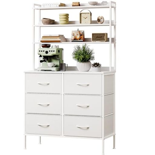 【オープン収納とチェスト収納】オープン棚に頻繁に使うアイテムや飾り物を見やすく収納し、チェスト部分でバスタオルや洋服などの収納もできて、どちらの収納スタイルも一台で実現!またタンスの上にラックを設置することで、スペースを無駄なく活用追加の収...