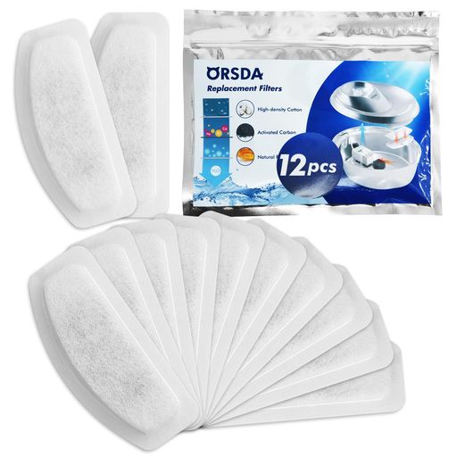 塩素低減 ORSDA ペット自動給水器(2L)交換対応 12枚入り | 梱包重量:0.08kg 高性能活性炭。皮毛、食べカス、ほこりを取り除きながら循環しています。 フィルターは1~2週間を目安に交換するのをオススメ。または皮毛やフードカス...