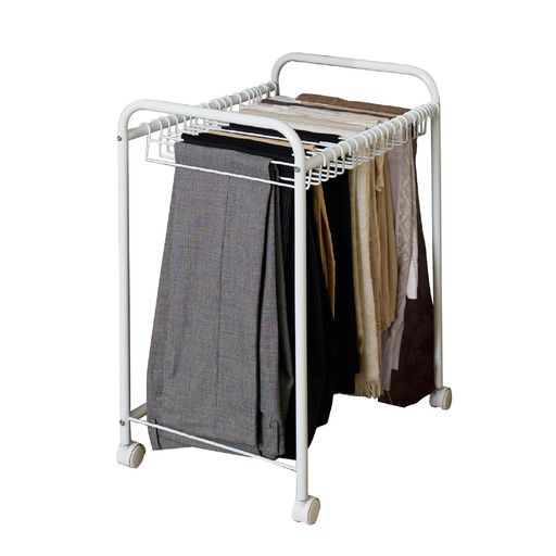 【サイズ】幅43x高70x奥行55cm 【最大最大耐荷重】 15kg(ハンガー1本あたり 0.75kgx20本)【本体重量】3.6kg 【材質】〈パイプ・ハンガー〉 鉄・エポキシ樹脂粉体塗 〈キャスター〉ポリプロピレン・鉄 〈樹脂部分〉ポリ...