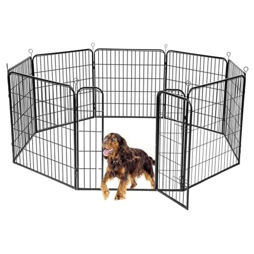 室内用ペット遊び場 組立簡単:工具不要で組み立て可能な折りたたみ式メタルフェンス、収納時もコンパクトで便利 安全設計:丈夫なスチール製フレームと適切な間隔の格子で、ペットの安全を確保 室内外対応:耐候性のある素材を使用し、室内でも屋外でも使...