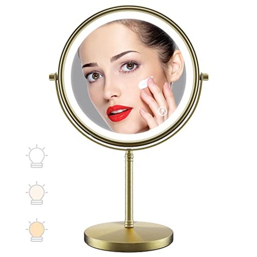 【1倍&amp;5倍拡大鏡】5倍拡大鏡は毛穴・眉毛・うぶ毛までズームで映すから、女優ミラーのような精密メイクが可能!卓上鏡としても便利で、1倍と5倍を切り替えれば、つけまつげの調整やコンタクト装着もラクラク。拡大鏡5倍の威力で、いつもよりプ...