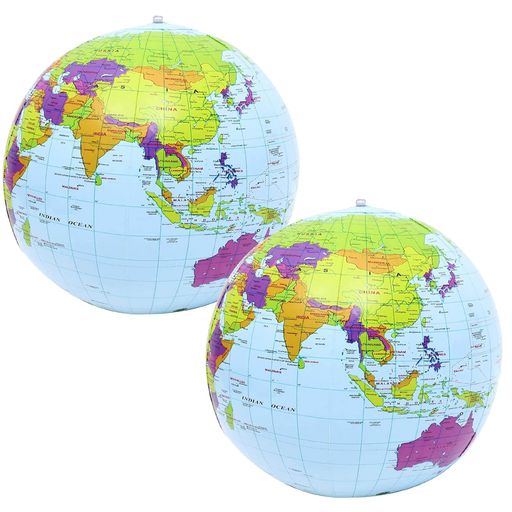 【セット内容】地球儀型ビーチボール2個セットです。直径は30cmで、ボールの表面には鮮明で詳細な世界地図が印刷されており、教育的なデザイン要素も取り入れています。子供たちに視覚と知識の両方の楽しみをもたらします。 【教育効果】ボールの表面に...