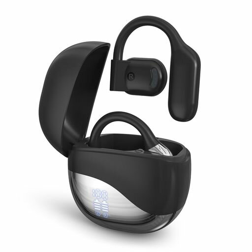 【🆙技術進化のオープンイヤー型&amp;✨革新Bluetooth5.3】🆙革新技術を採用した耳を塞がない完全ワイヤレスイヤホン、屋外でも周囲の音に注意することができ、より安全になります。運動や家事、道路を散歩...