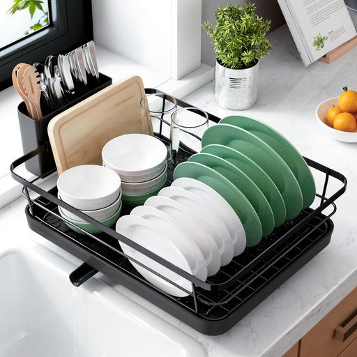 コンパクトなサイズ:Kitsure食器水切りラックは、省スペース設計でキッチンのスペースが限られている方に最適です。**底面サイズはわずか奥行き30.5cmx幅39.6cm、全体の高さは12.4cm**で、10枚のお皿とその他のボウルやグラ...