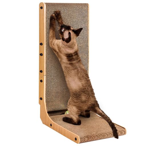 インドア 高品質の素材:表面は無害な高密度段ボール紙でできており、猫の引っかき傷に耐える耐久性があります。段ボールは100%紙が原料から作られている。 革新的なデザイン:家猫用の爪研ぎ段ボールはL字型のデザイン。壁やソファに立てかけて、家具...