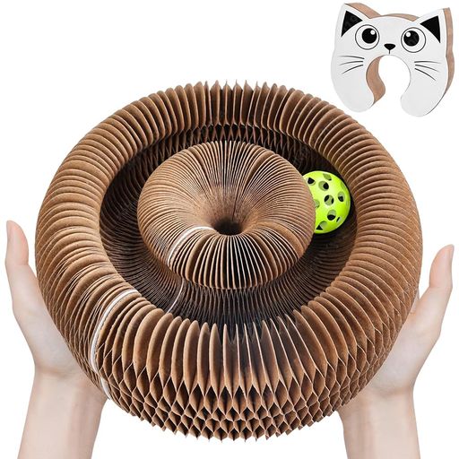 爪を研ぐ、家具を保護する 最高の猫用おもちゃ-「Expriva」の猫のおもちゃは、多种多样的な遊び方が楽しめるよう設計されています。外からの力で形が変わるアコーディオン構造を採用しており、引っ掻いたり遊んだりするのに最適です。全年齢の猫ちゃ...