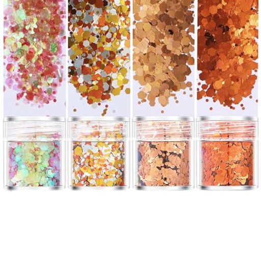 【製品仕様】本セットには4箱のグリッターが含まれていますサイズは長さ2.5cmx幅2.5cmx高さ2.9cmでグリッター軽量で色あせにくく美しく長持ちします 【高品質素材】ラメはPETで作られており超薄くて使いやすく金属的な光沢と輝きがあり...