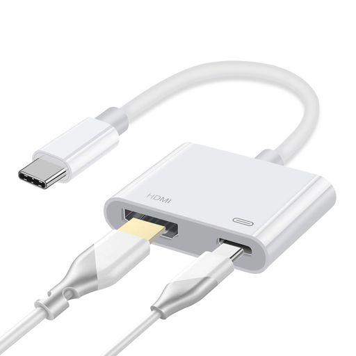 【最新2in1Type-CHDMI変換アダプタ】最新版のType-CtoHDMI変換アダプタで、USB-C(DPAltMode/HDMI映像出力機能)ポートを搭載したスマホ、パソコン、デスクトップ、ノートパソコンなどをHDMIポートを搭載し...