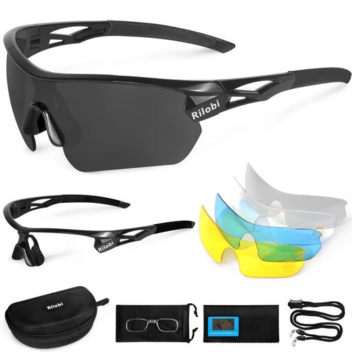 👓【5つの交換可能レンズ 、フレーム2本】偏光レンズを採用したスポーツサングラス。専用交換レンズ5枚、フレーム2本セット。(交換レンズ5枚のうち偏光レンズ1枚) 一本があれば日常生活を満足できます。フレーム 1本目を無くした...