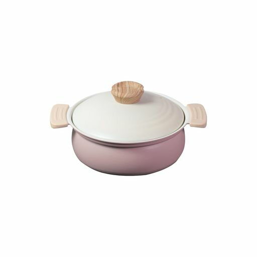 製品サイズ:(約)幅25x奥行19.5x高さ12cm、鍋の深さ:(約)6.5cm 製品重量:(約)0.6kg 表面加工:内面/セラミック塗膜加工、外面/焼付け塗装、素材・材質:本体/アルミニウム合金、はり底/ステンレス鋼(クロム16%)(底...