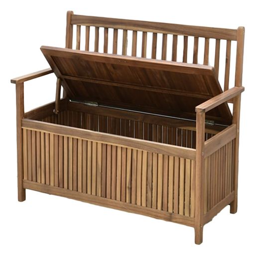 本体サイズ:幅111x奥行48x高さ98cm、重量:15.4kg 内寸:幅90x奥行36x高さ30cm 座面高さ:44cm 収納部:97L 材質:天然木