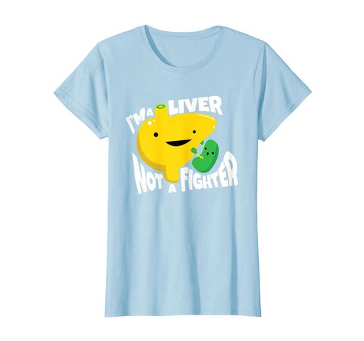 この幸せなTシャツは、私は肝臓ではないファイターだと言います.科学のテーマのためのボディパーツユーモアを探している解剖学の学生のための素晴らしい贈り物。 面白い臓器ボディパーツ肝臓の恋人ない戦闘機Tシャツ